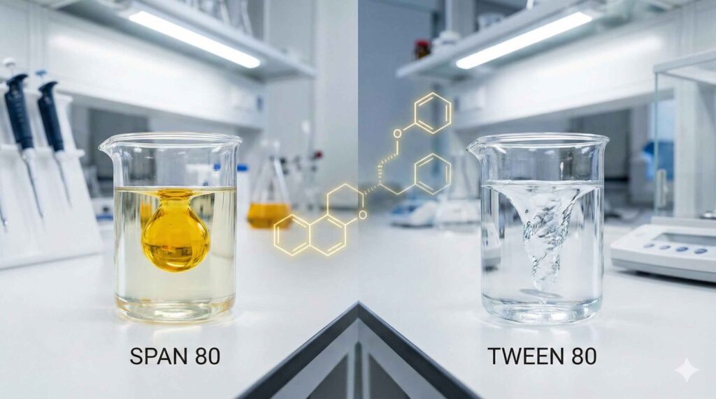 pan 80 vs. Tween 80: Chemical Structure, HLB, and Application Differences